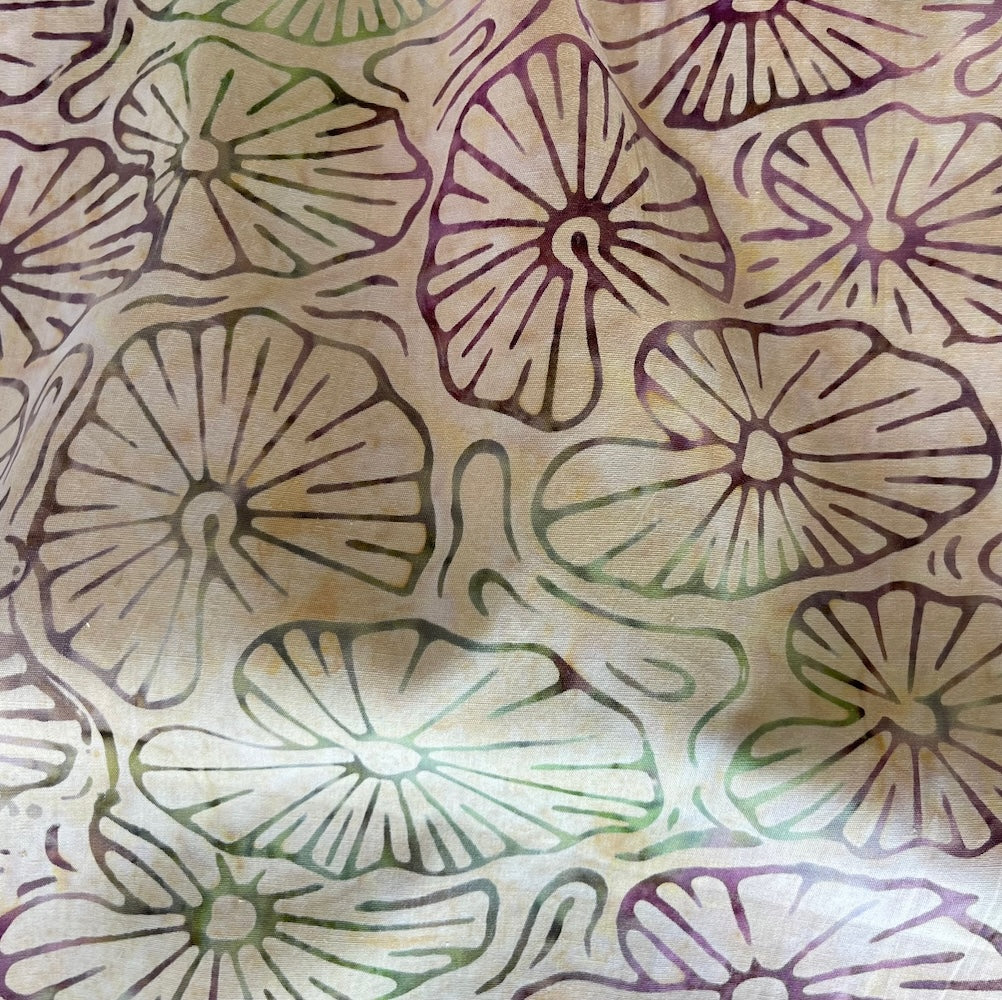 Lotus Leaves Golden Taupe Cotton Batik (Made in Indonesia) – Britex Fabrics