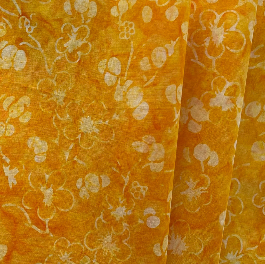 Cherry Blossoms Golden Cotton Batik (Made in Indonesia) – Britex Fabrics
