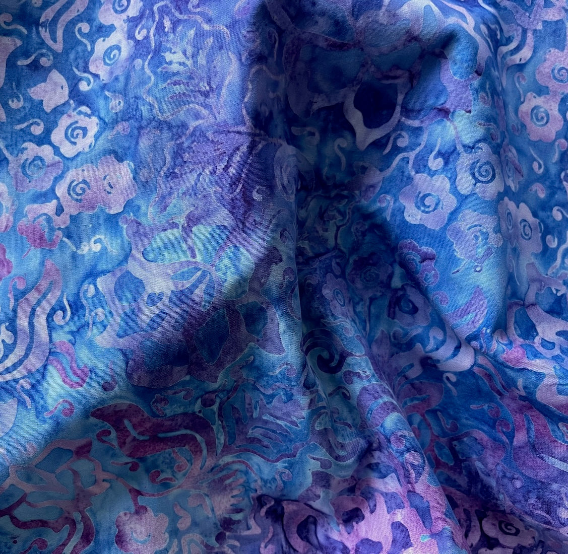 Lilac & Cobalt Meadows Cotton Batik (Made in Indonesia) – Britex Fabrics
