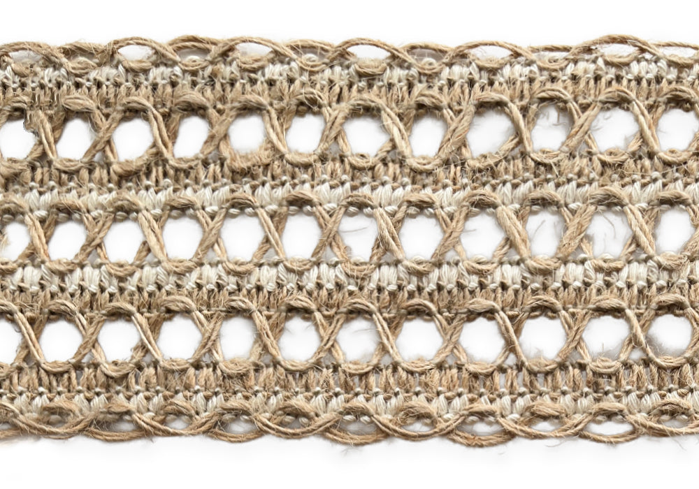 3 1/4" Macrame Natural Jute Trim (Made in USA) – Britex Fabrics