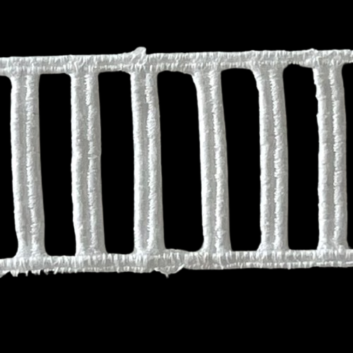 7/8" Faggoted Snow White Cotton Eyelet Trim (Made in Switzerland ...