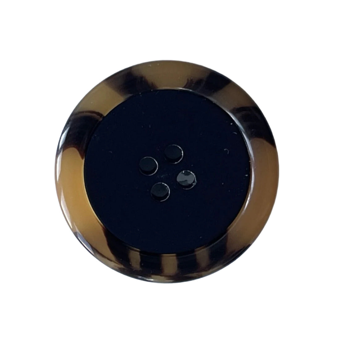 Black & Tortoise 4-Hole Plastic Button (Made in Italy) – Britex Fabrics