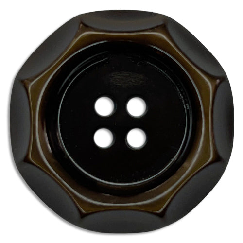 Burnt Umber Octagon 4-Hole Plastic Button (Made in Italy) – Britex Fabrics