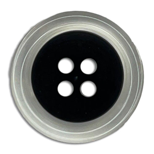 Chic Black & Clear 4-Hole Plastic Button (Made in France) – Britex Fabrics