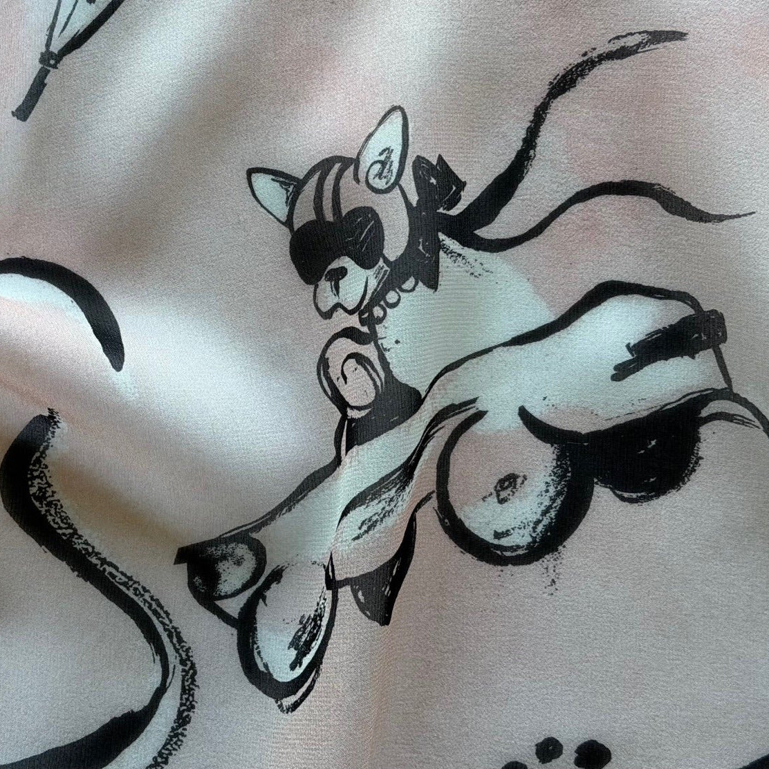 Semi-Sheer Bull Dog Drag Racers Pink Mist Silk Georgette (Made in Ital ...