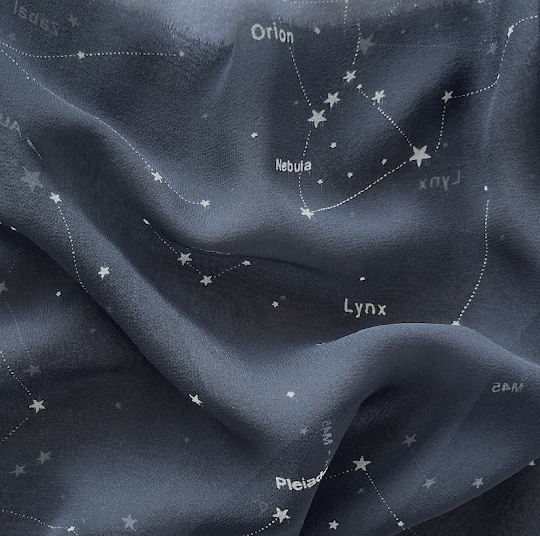 Semi-Sheer Celestial Constellations on Black Silk Chiffon – Britex Fabrics