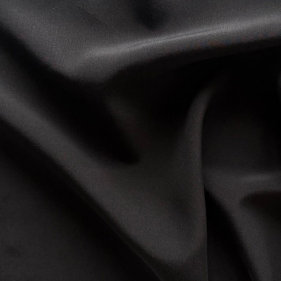 Clerici Tessuto Crow's Wing Black Silk Crepe de Chine (Made in Italy ...