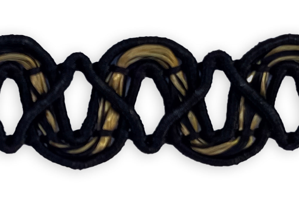 1/2" Gold & Coal Gimp Trim (Made in England) – Britex Fabrics
