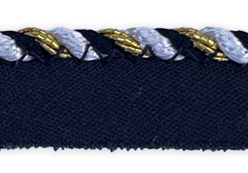 5/8" Metallic Gold, Black & White Piping Trim (Made in France) – Britex ...