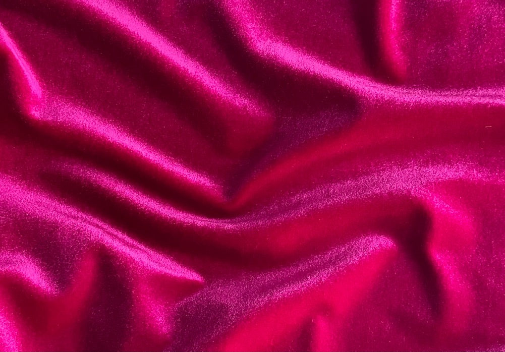 polyester fabric, Brilliant Saturated Fuchsia Stretch Polyester Velvet ...