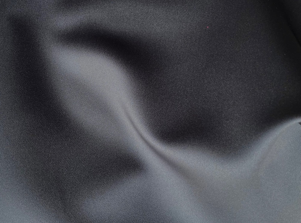 polyester fabric, Thunderstorm Grey Polyester Duchess Satin – Britex ...