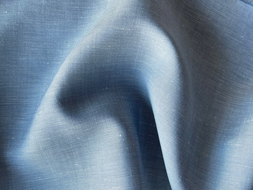 Linen Fabric, Blue-Grey Stone & White Tweedy Cross-Woven Linen (Made in ...