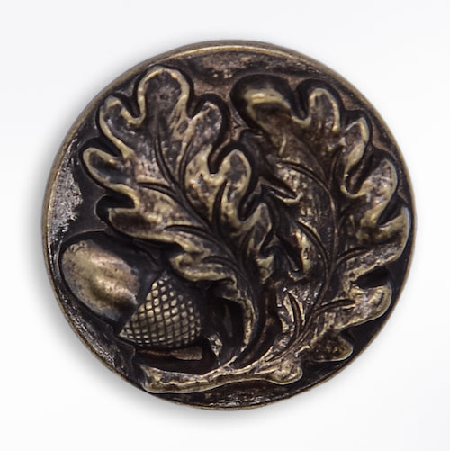 sewing button, Oak & Acorn Antique Gold Metal Button (Made in USA ...