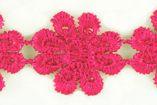 1" Hot Pink Daisy Chain Venise Lace (Made in England) – Britex Fabrics