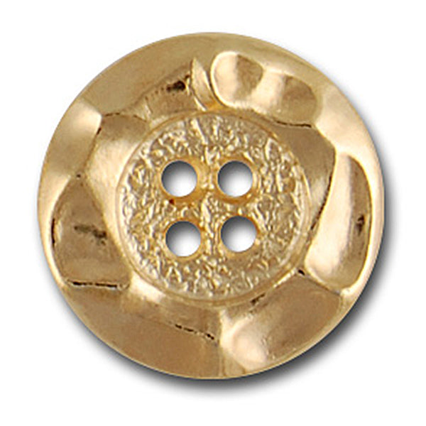 Hammered Four-Hole Gold Metal Button (Made in Germany) – Britex Fabrics