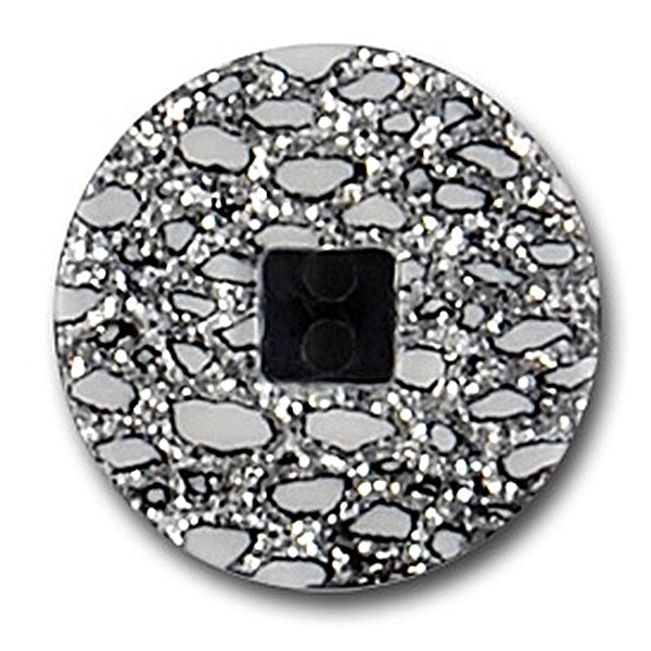 Glittery Silver Plastic Button (Made in Italy) – Britex Fabrics
