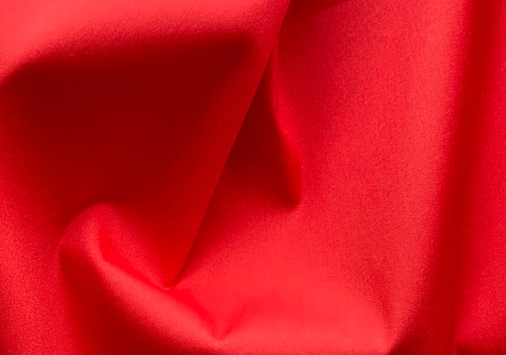 cotton fabric, Tightly Woven Vermillion Stretch Cotton Blend Shirting ...