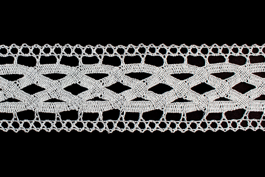 2" Silver Metallic Crochet Insertion Lace (Made in England) – Britex ...