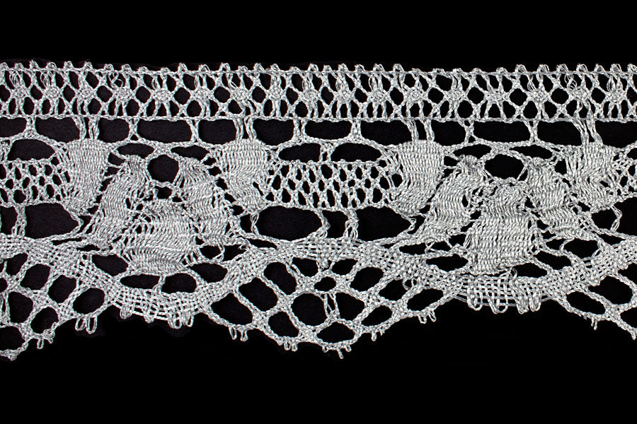 2 1/2" Silver Metallic Edging Lace (Made in England) – Britex Fabrics