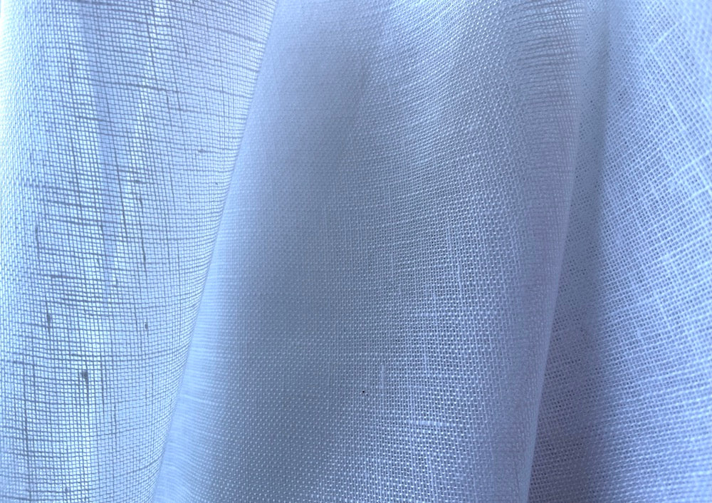 Home Decorating Fabric, 120" Elegant Sheer Bright White Linen Scrim ...