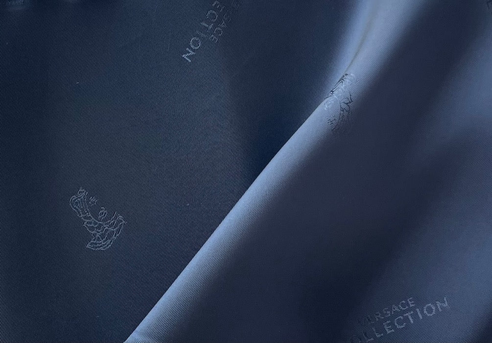 lining, Versace Signature Passport Navy Blue Rayon Bemberg Twill ...
