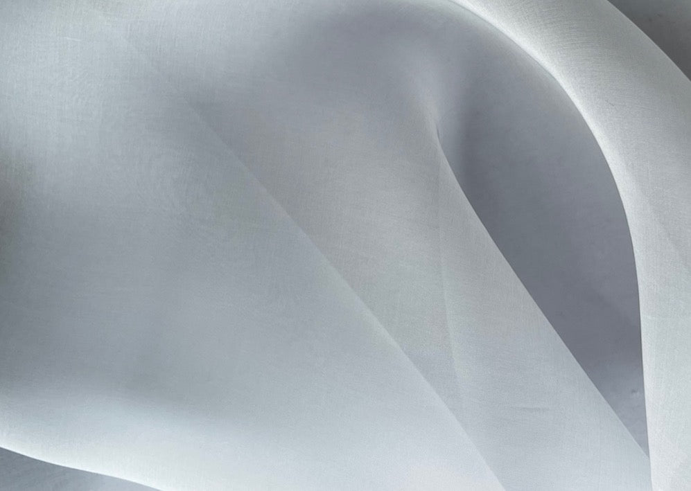 Silk fabric, Sheer Whispy Fog Grey Silk Organza (Made in Italy ...