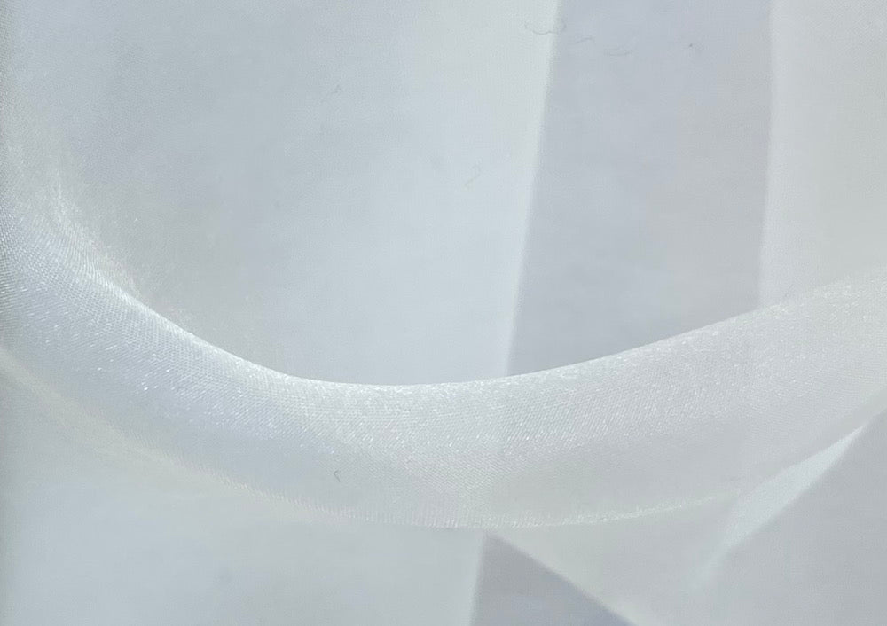 Polyester Fabric, Sheer Pale Ivory Frost Polyester Organza (Made in ...