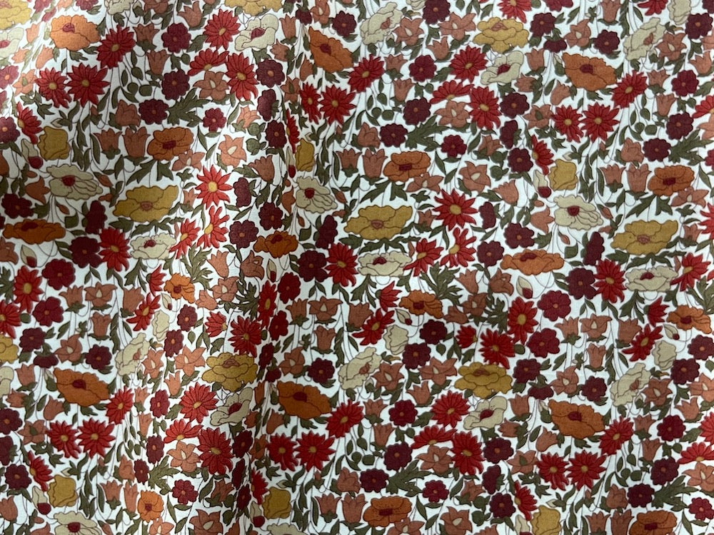 Cotton Fabric, Liberty of London Poppy Forest Rust Cotton Lawn (Made in ...
