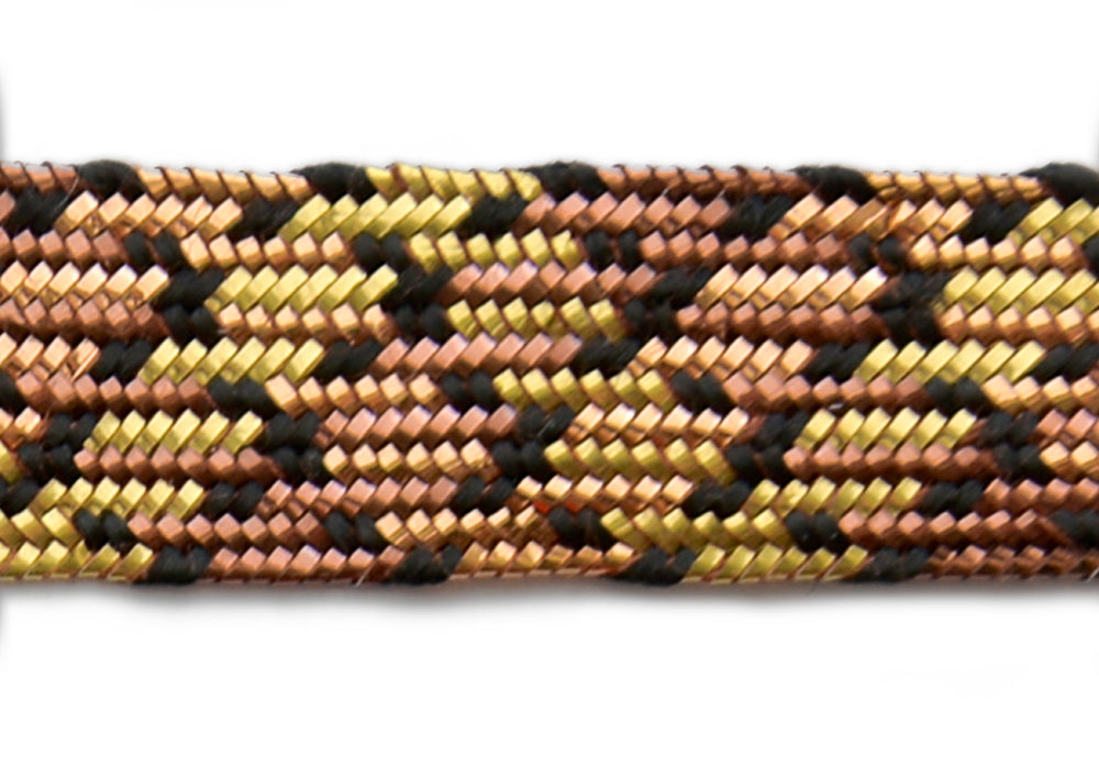 sewing ribbon, 1/2" Copper & Gold Metallic Stratification Woven Ribbon ...