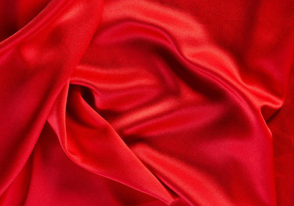 Rayon Fabric, Rose Fire Red Rayon Crepe Back Satin (Made in Italy ...