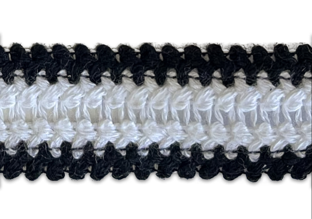 Fashion Trim, 1" Stylish Black & White Braided Trim (Made in France ...