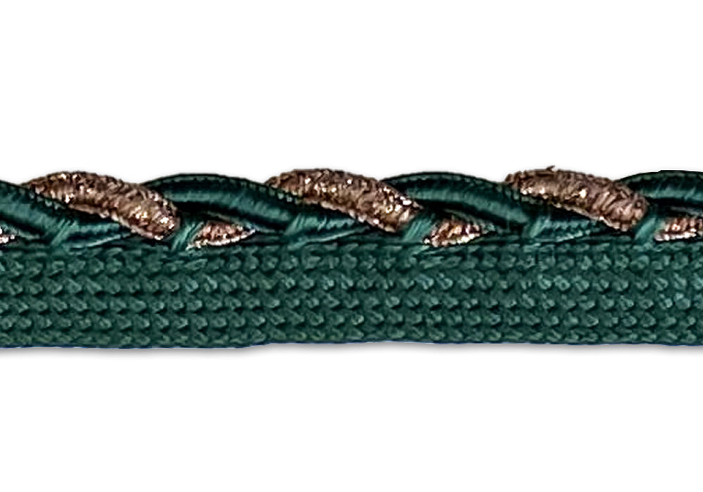 Fashion Trim, 3/8" Forest Green & Gold Metallic Piping Trim (Made in ...