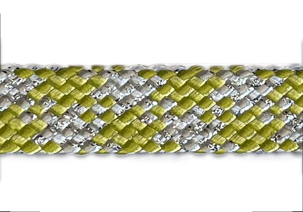 Fashion Trim, 1/2" Metallic Silver & Lime Braided Trim (Made in France ...