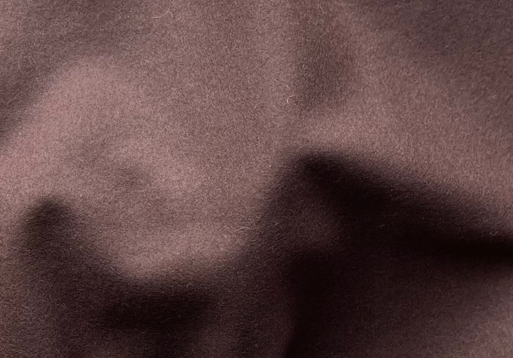 Wool Coating, Subdued Mocha Brown Felt-Like Wool Melton Coating ...