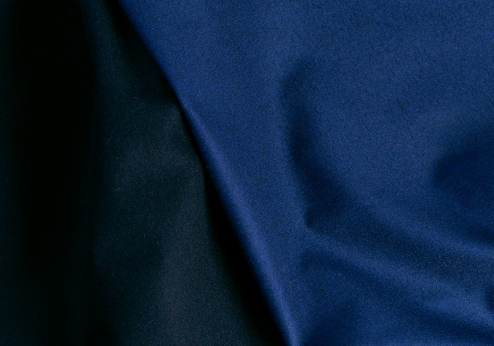 Wool Fabric, Shades of Navy Double-Faced Lightweight Wool Flannel (Made ...