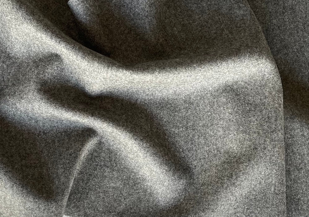 Wool Fabric, High-End Heathered Pigeon Grey Wool Flannel (Made in Italy ...